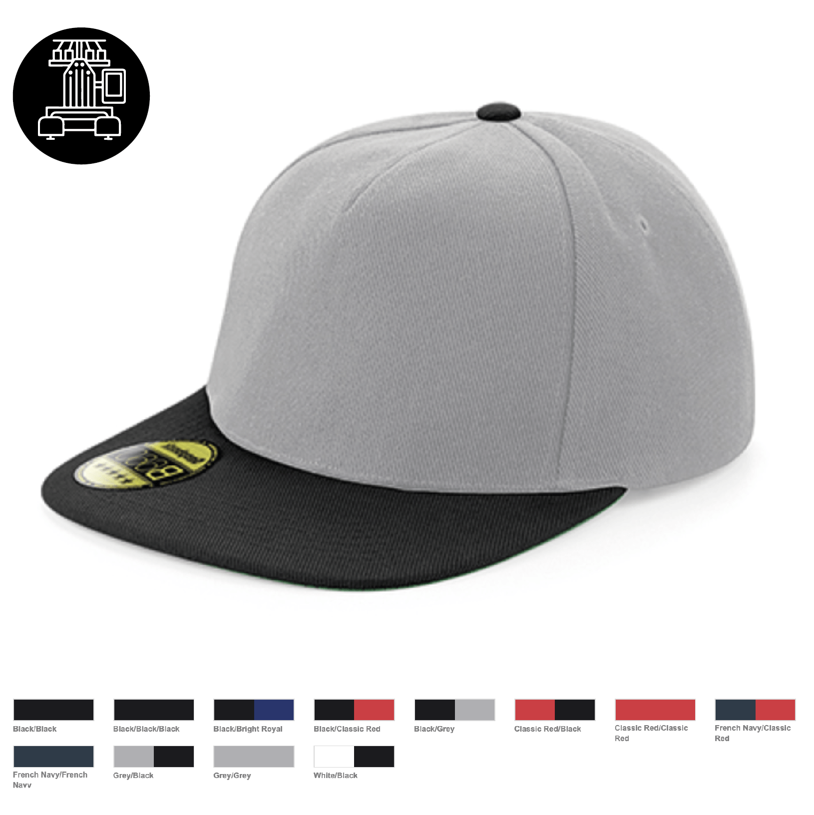 Original Flat Peak Snapback Cap - Arttra-Design